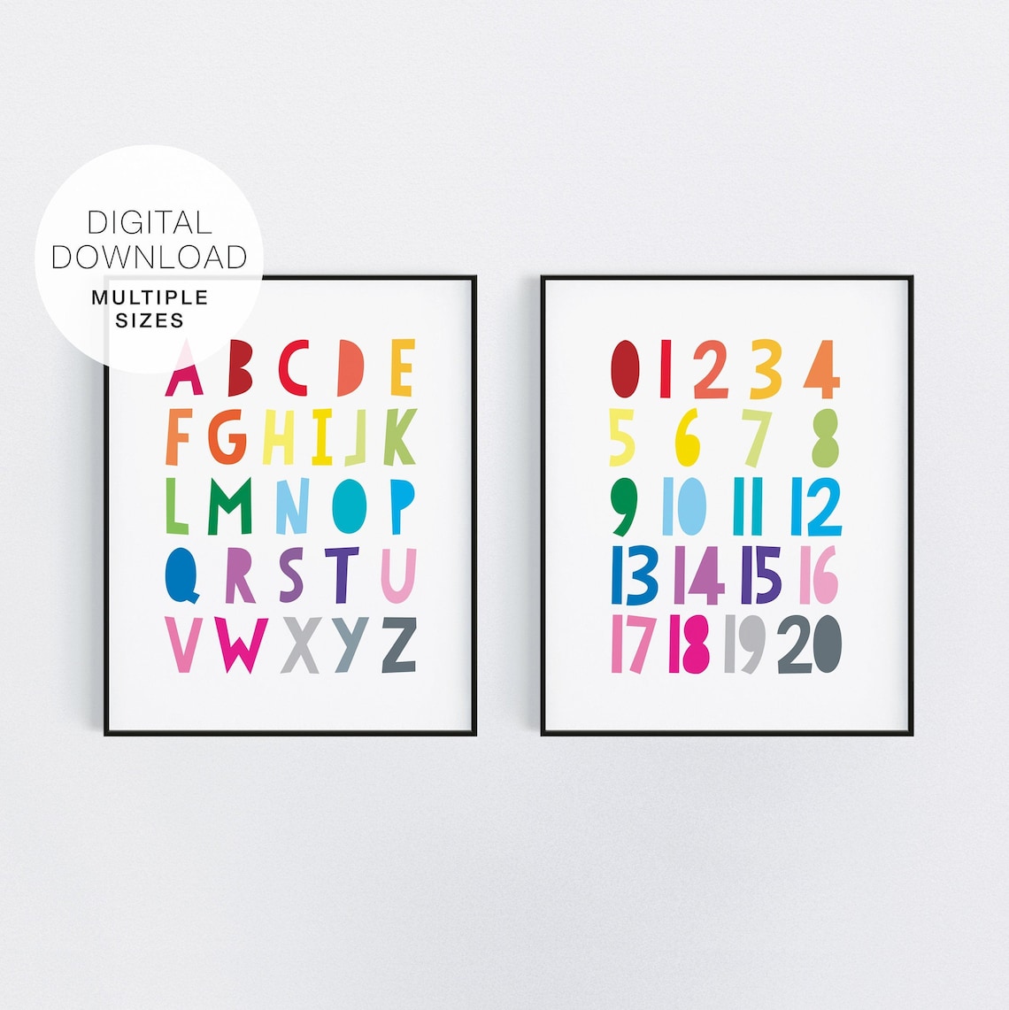 ABC 123 Printable Set of 2 Alphabet Kids Room Decor 123 Kids | Etsy