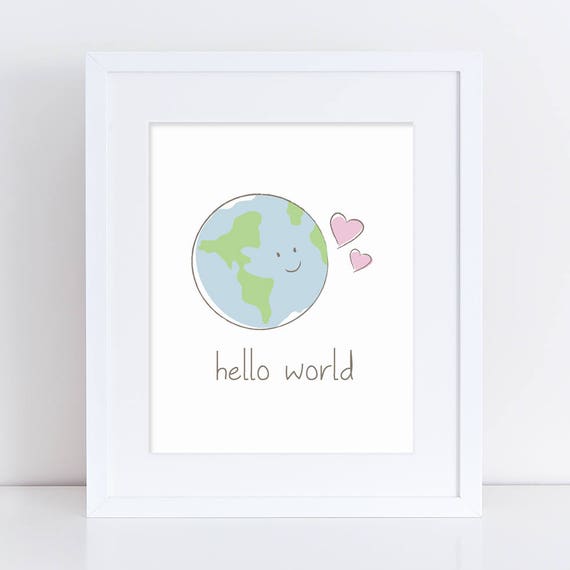 Hello World Printable Hello World Art Print Hello World | Etsy