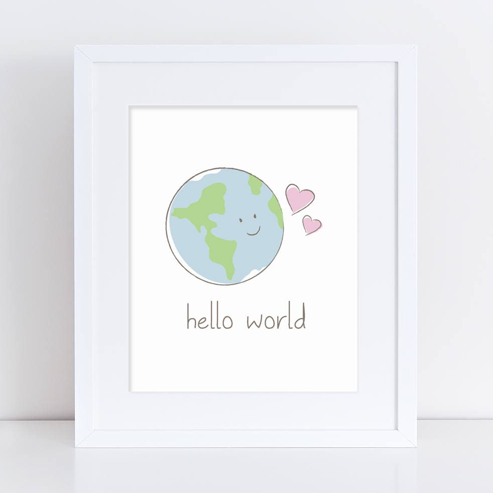 Hello World Printable Hello World Art Print Hello World | Etsy