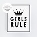 Girls Rule Black and White Printable Girls Rule Kids Poster - Etsy Canada