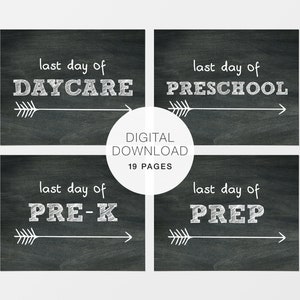 Last Day of School, School Chalkboard Sign, US School Year Sign ...