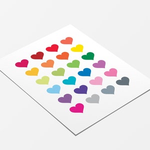 Rainbow Hearts Printable Nursery Art Heart Kids Room Art - Etsy