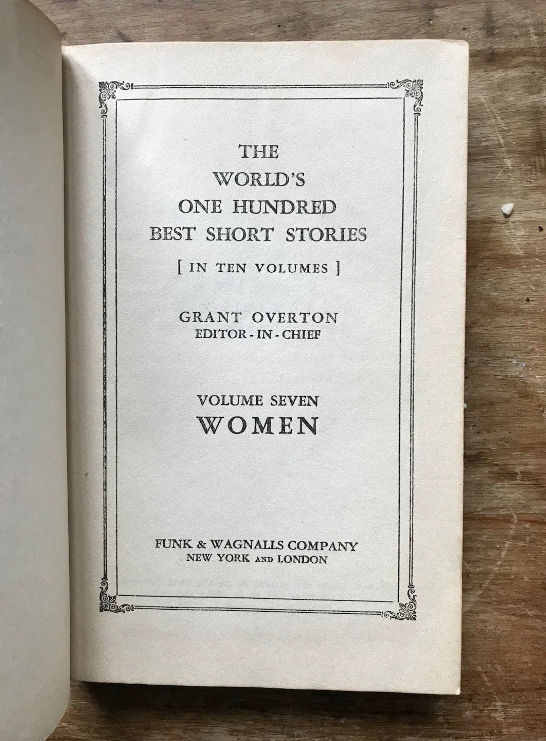 The World's 100 Best Short Stories WOMEN VII 1927 - Etsy
