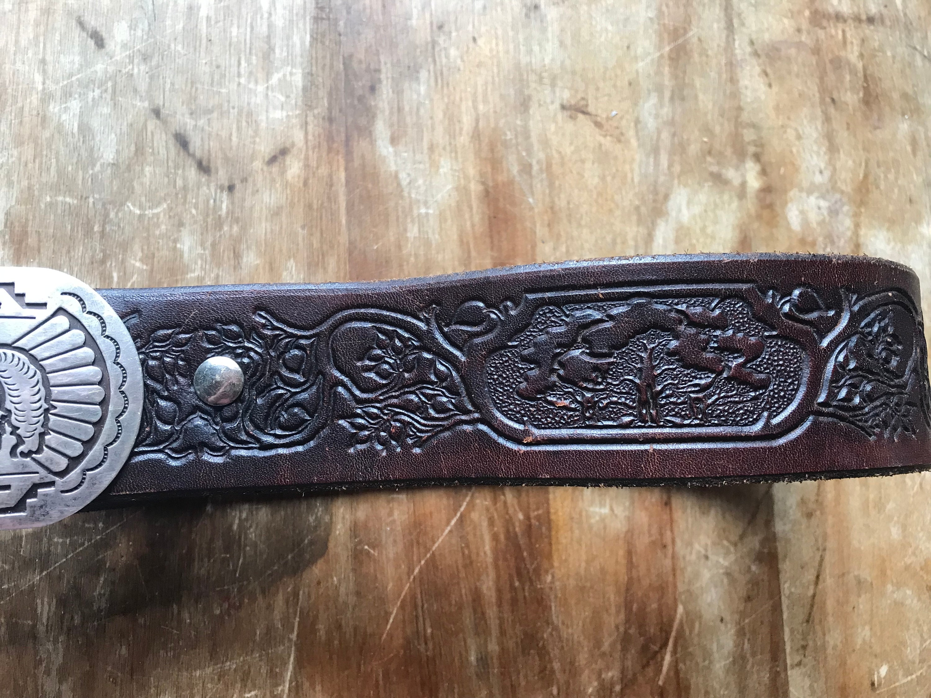 Vintage Zuni Sterling Silver Overlay Bear Buckle With Beautiful ...