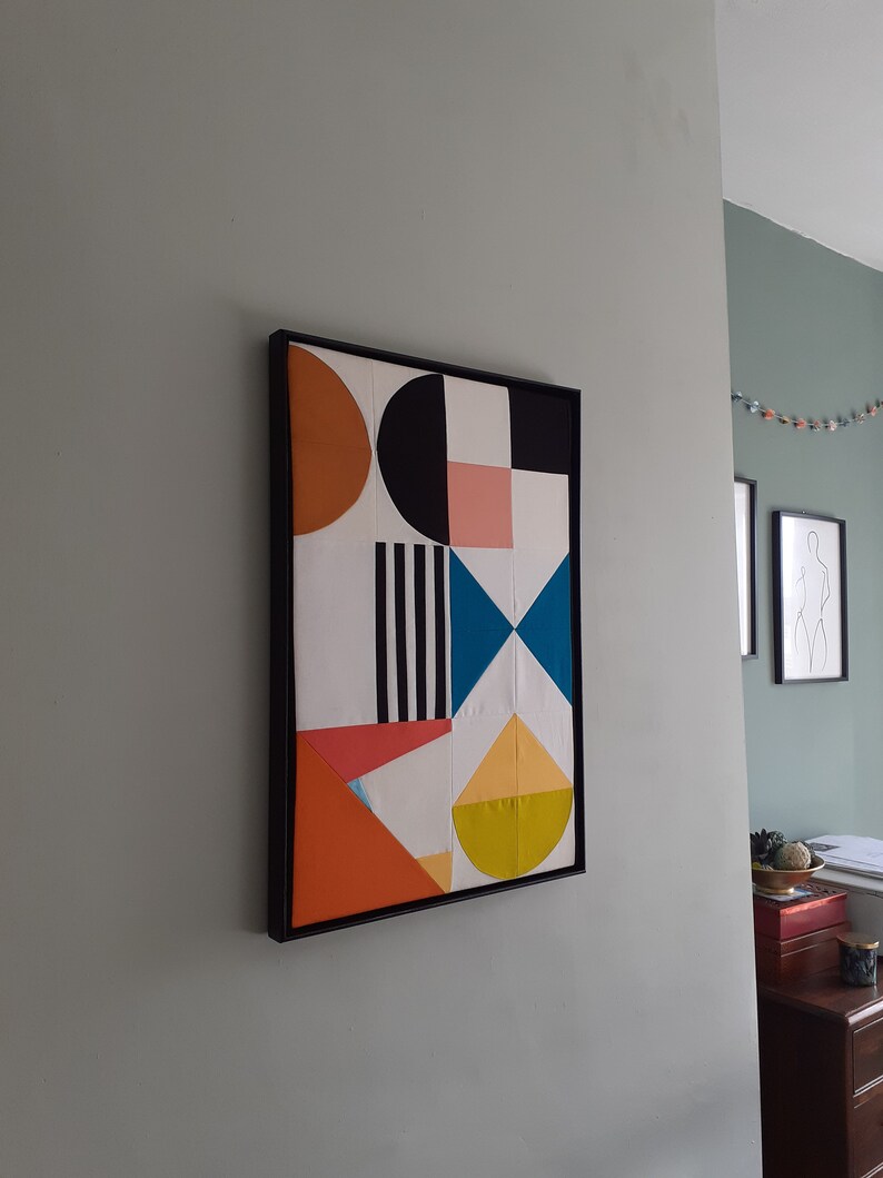 A Modern Patchwork Piece, Framed Patchwork, Floating Framed Patchwork ...