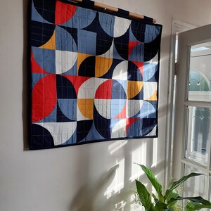 Handmade Quilted Wall Hanging, Patchwork Wall Hanging, Retro Style Wall ...