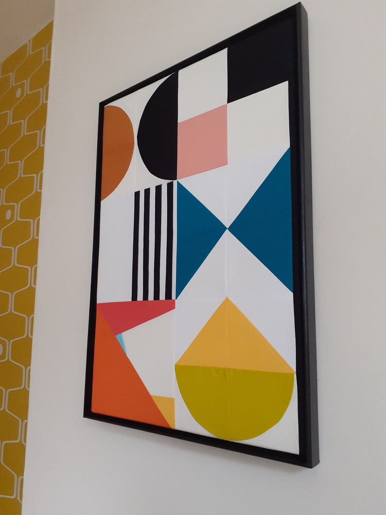 A Modern Patchwork Piece, Framed Patchwork, Floating Framed Patchwork ...