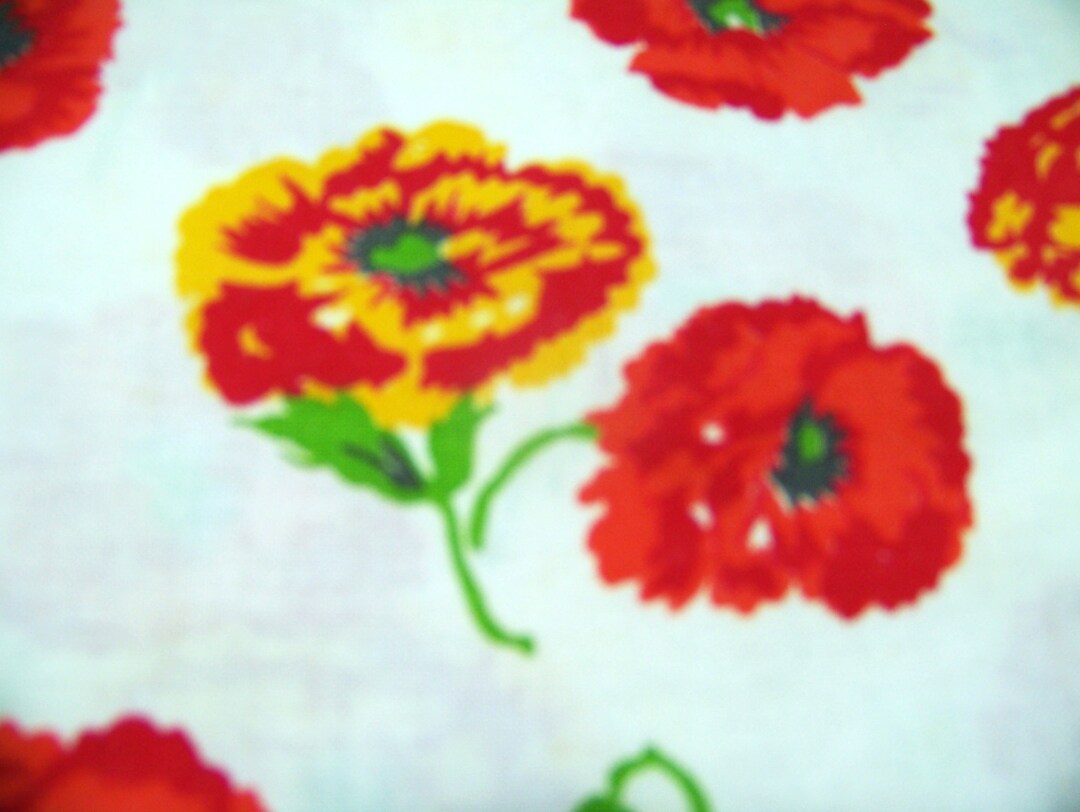 1950's Feedsack Feed Sack Cotton MUMS FLORAL 36" X 38" Quilting Sewing ...