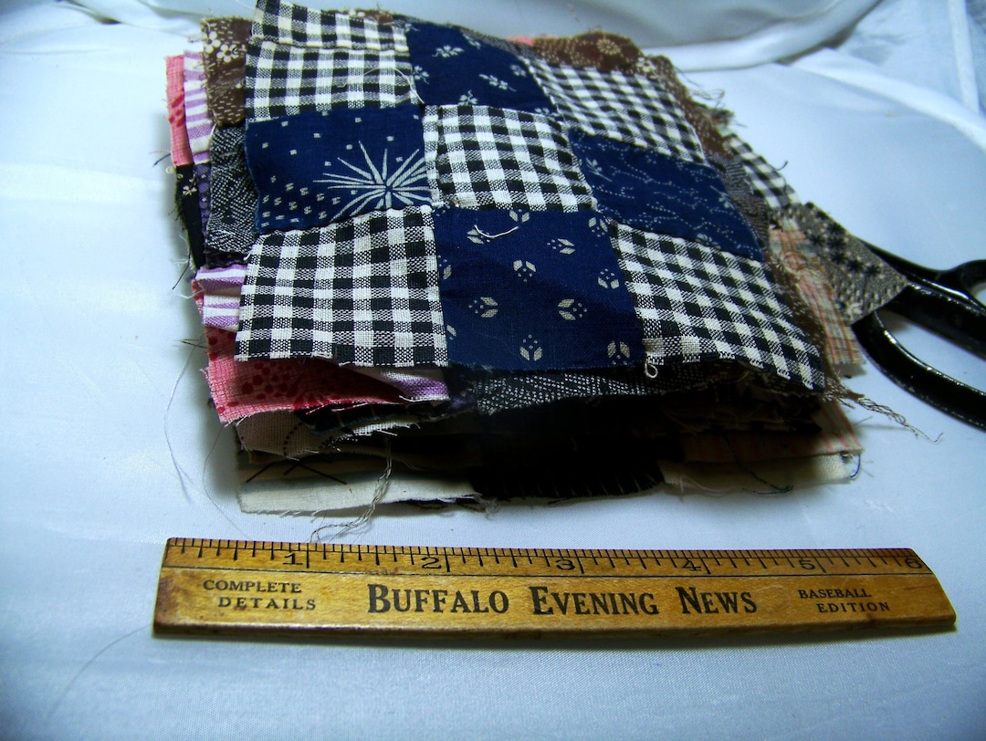 Antique Handstitched Patchwork Squares: Quilting Sewing Supply (24 ...