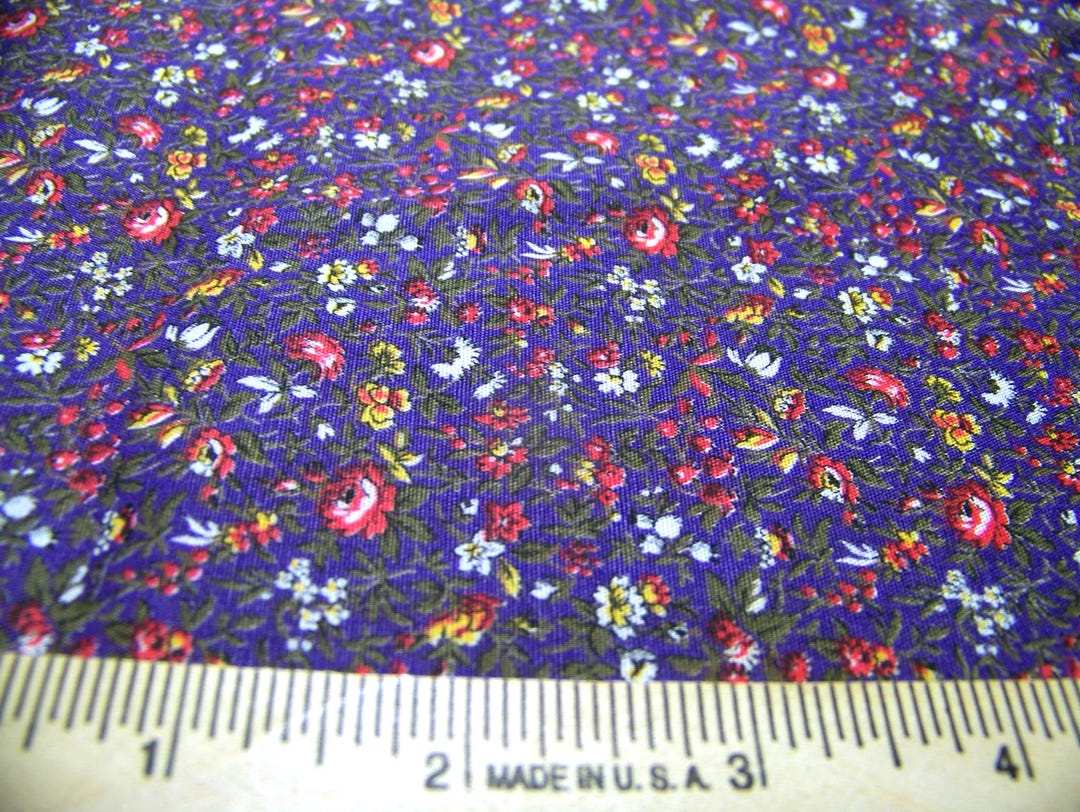 Vintage 1960s Tiny Floral Cotton Fabric: 44" X 58" Quilting Inv9 - Etsy