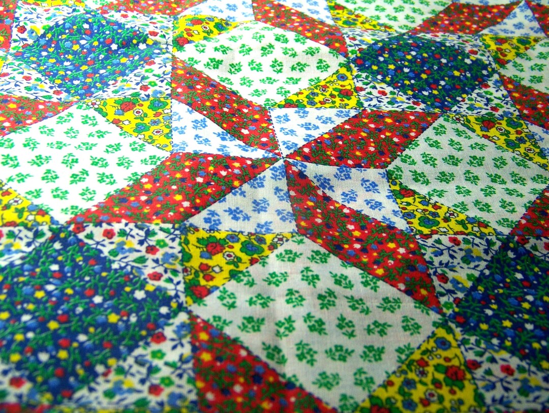1960s CHEATER Cotton Fabric: PATCHWORK Print, 44" X 36" Inv50 - Etsy