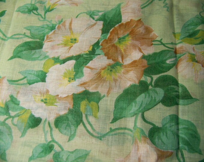 1930s Vintage Cotton Voile Fabric: MORNING GLORY FLORAL, 35"36" Inv9 - Etsy