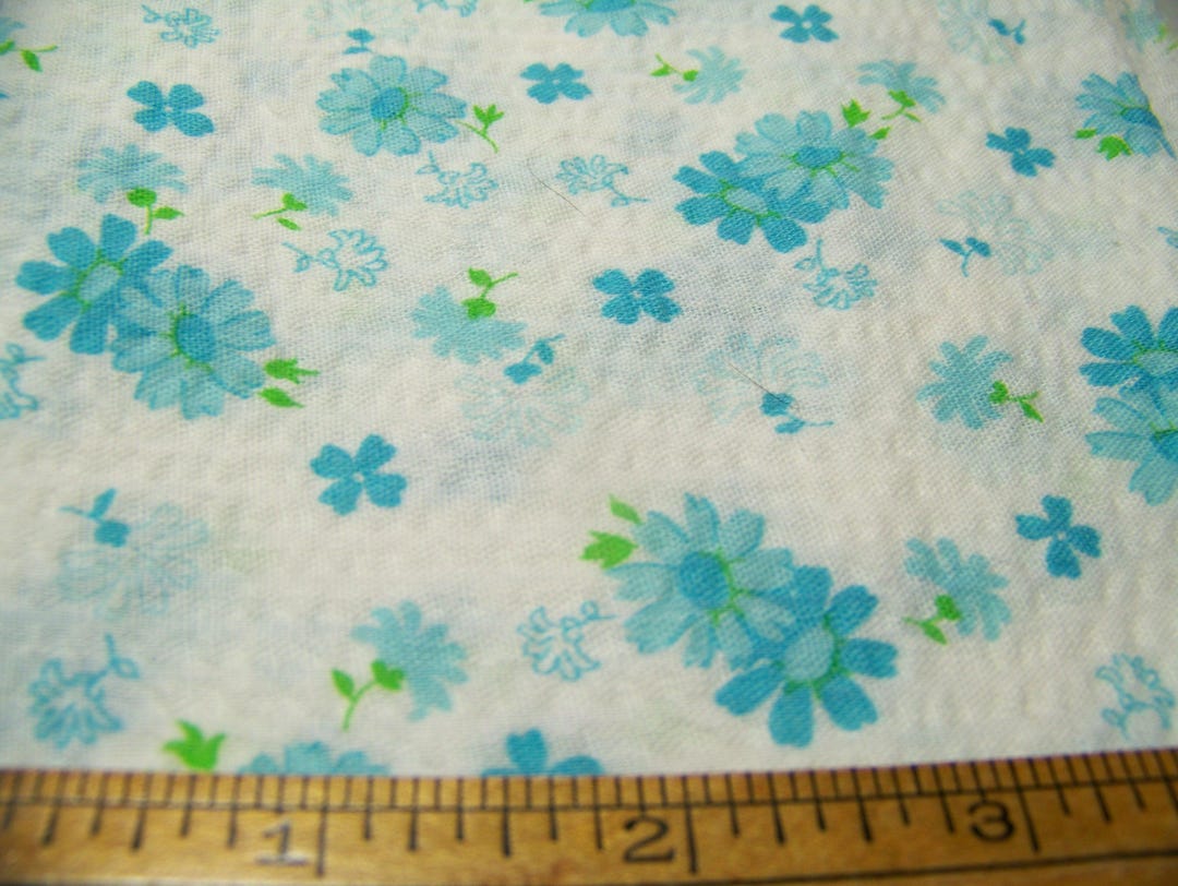 1930's Cotton Plisse Fabric DAISY FLORAL 34" W X 36" L Quilting Sewing ...