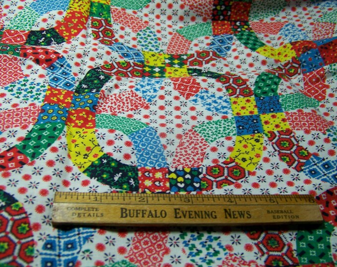 1950's Cotton Fabric CHEATER PATCHWORK 36" W X 34" L Quilting Invd - Etsy