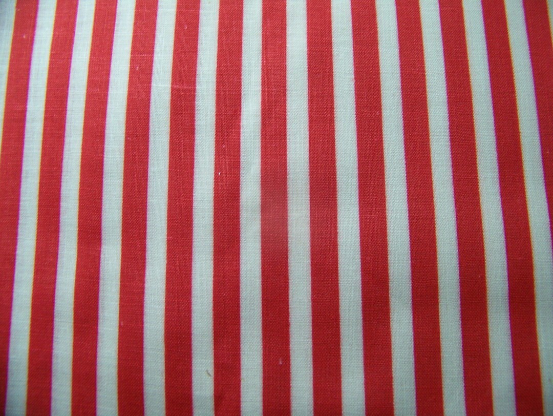 1930s Stripe Cotton Fabric: Red, White - 36x36" Inv9 - Etsy