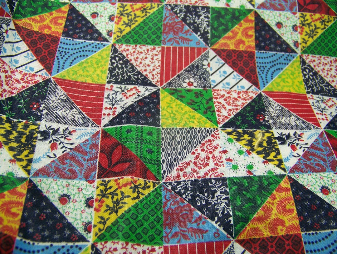 Vintage 1950's Cotton CHEATER PATCHWORK 36" Wide by 36" Long Quilts ...