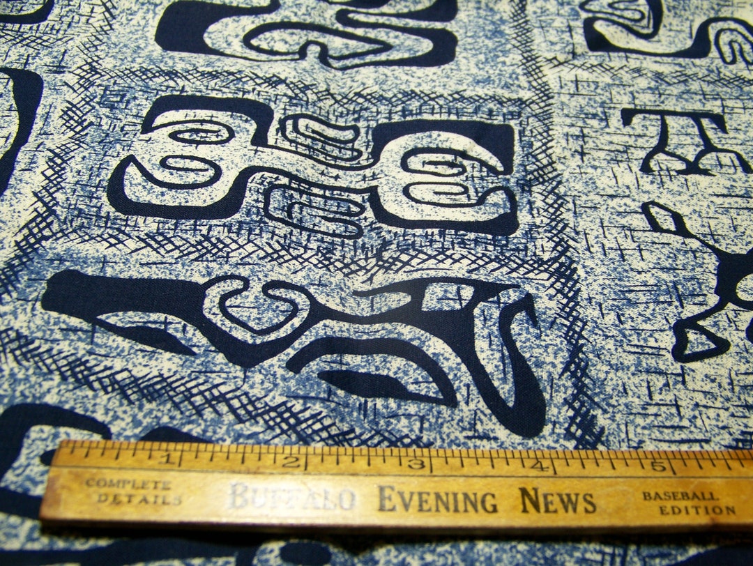 Vintage 1970's Cotton Fabric TRIBAL HAWAIIAN 44 Wide X 32 Long Quilts ...