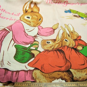 RARE Pink 1970's Cotton Bedspread PETER RABBIT 52 X 84 Decorating ...