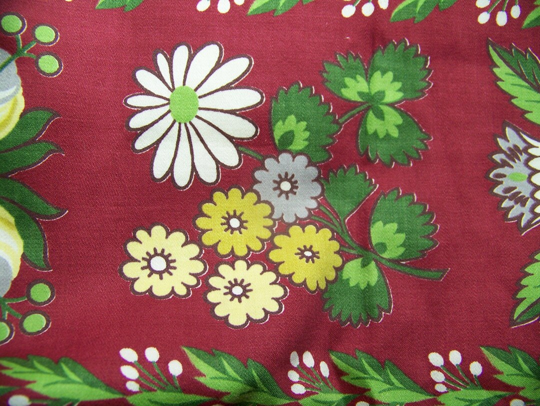 Vintage 1950s Waverly Cotton Fabric: Deco Floral Bayberry Quilt (36x40 ...