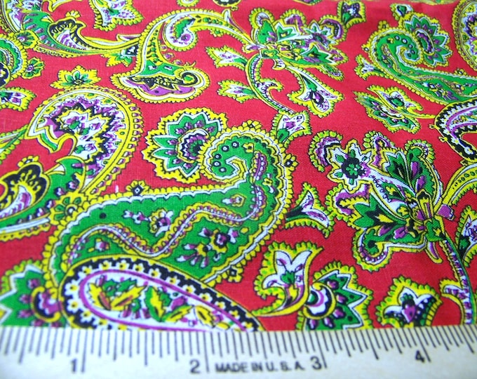 1970's Blended Fabric FLORAL BORDER 40" W 34" L Quilting Sewing Fabric ...