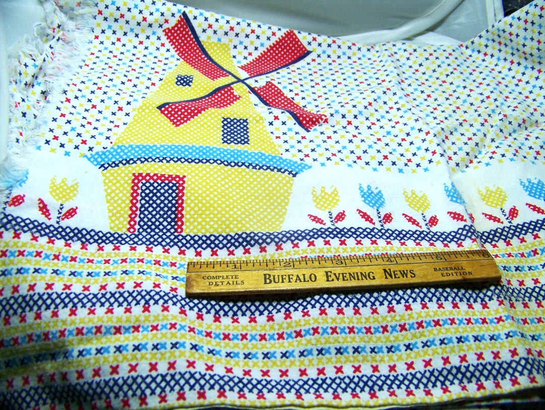 Vintage 1930s Windmill Cotton Feed Sack Fabric: 34" X 38" Inv9 - Etsy