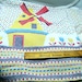 Vintage 1930"s Cotton Feed Sack Fabric WINDMILL BORDER 34" Wide by 38 ...