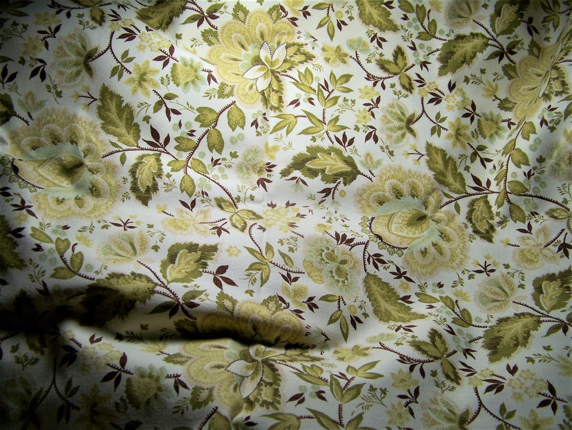 Vintage 1970's Waverly Bonded Cotton Fabric JACOBEAN - Etsy