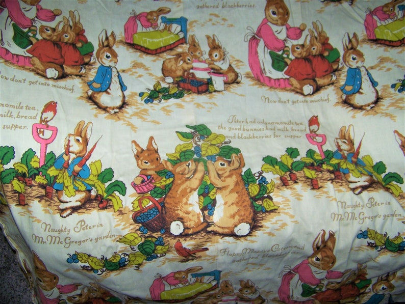 Vintage Beatrix Potter PETER RABBIT 1970's Cotton Pinch - Etsy