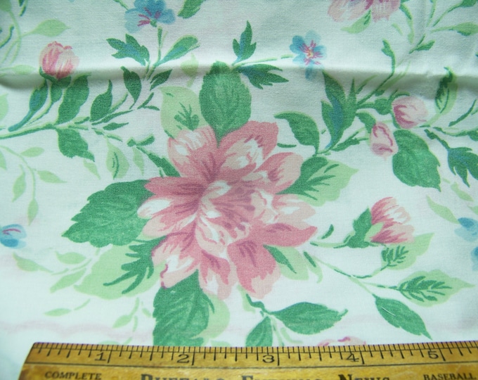 1970's Blended Fabric FLORAL BORDER 40" W 34" L Quilting Sewing Fabric ...