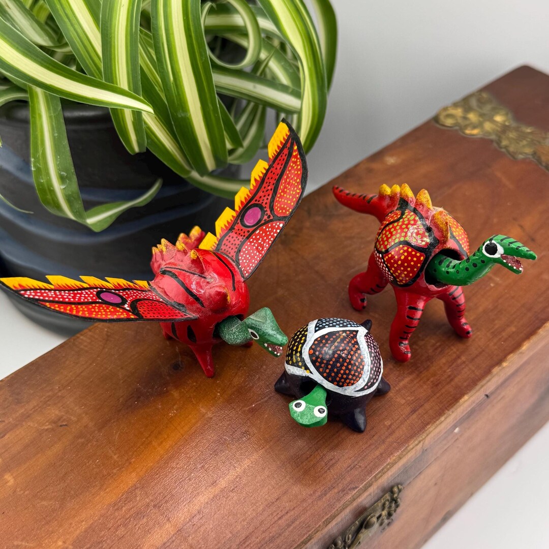 Super Cute Mini Bobbing Heads Dinosaurs and Turtle Paper Mache ...