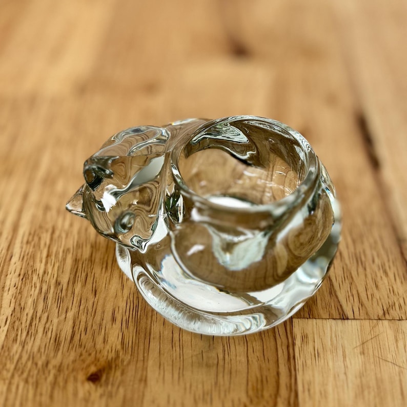 Vintage Indiana Glass Sleeping Cat Votive Candle Holder - Etsy