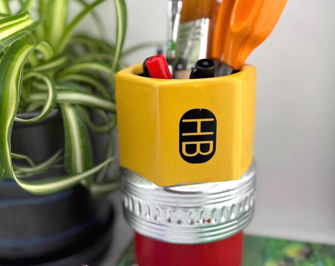 HB Ceramic Yellow Pencil Holder / Planter / Pencil-shaped Vase - Etsy