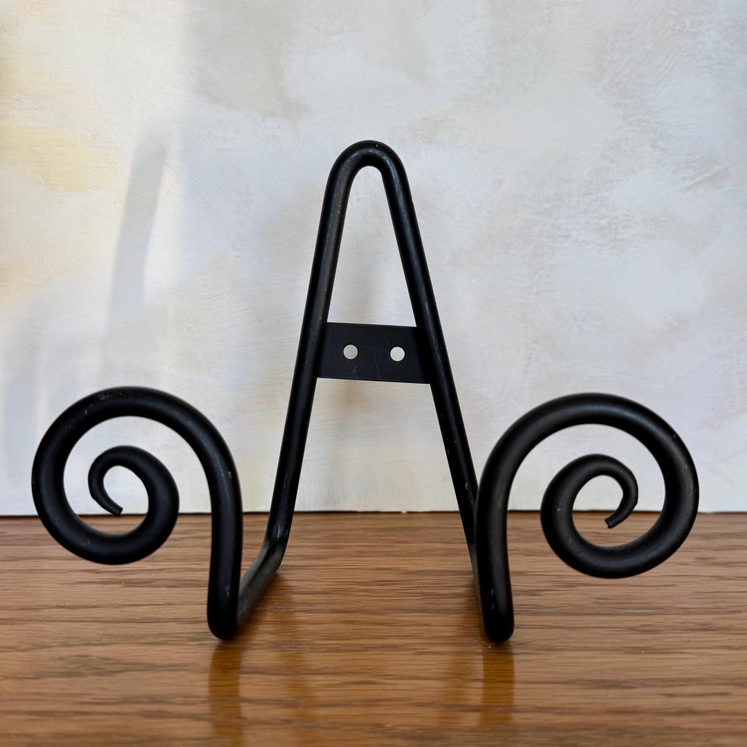 Thick Black Metal Easel With Swirl Design for Books, Plates, Bowls or ...