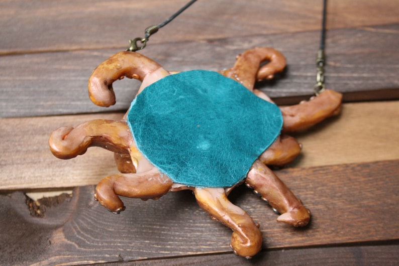 Sculpted Octopus Pendant With Black Cord - Etsy