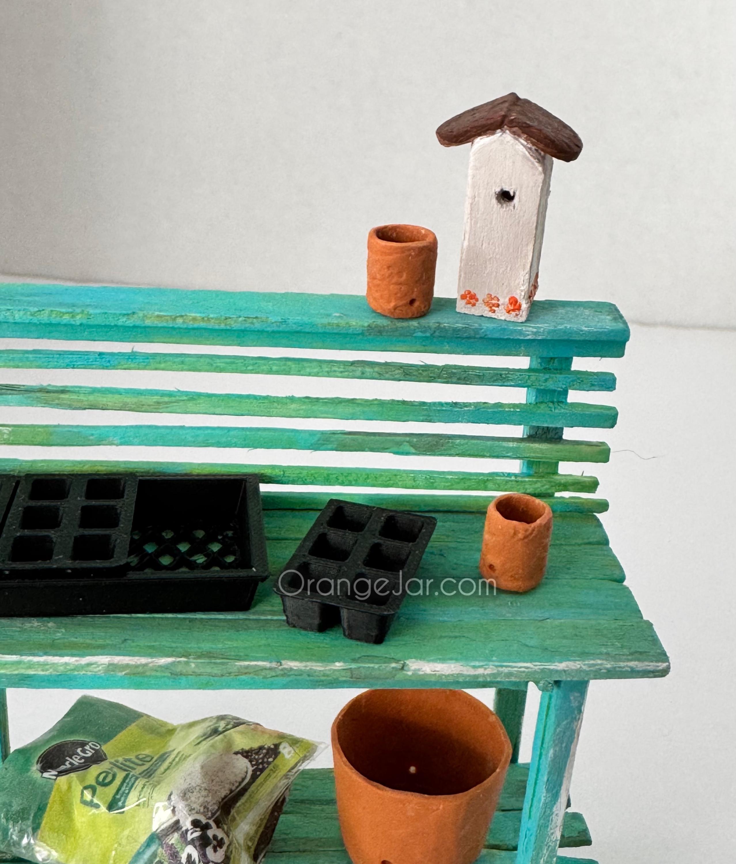 Potting Bench/garden Table/ 1:12 Scale- Dollhouse Miniature / Dollhouse ...