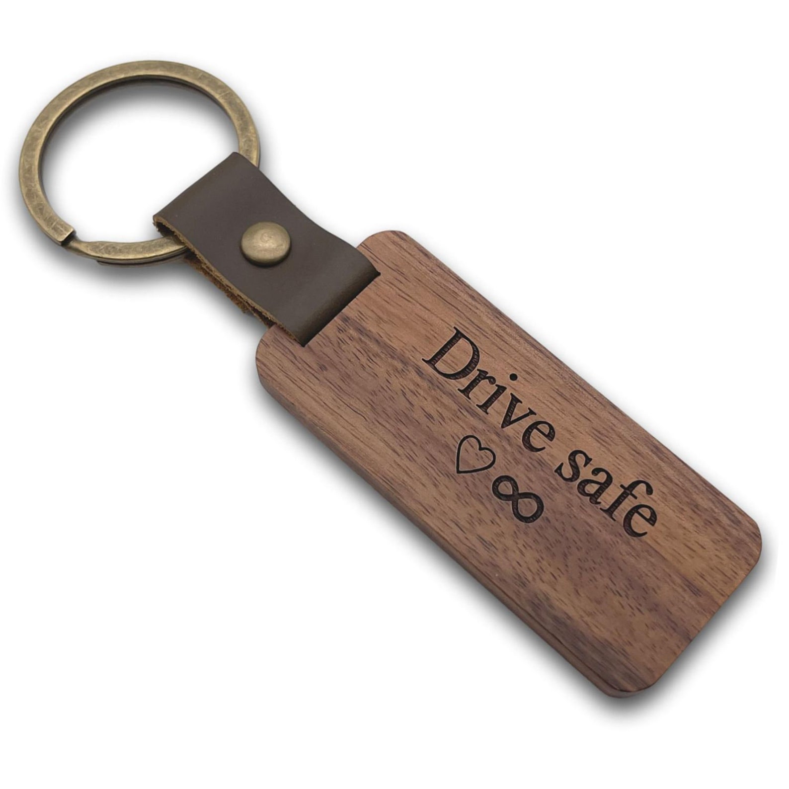 Personalized Quality Solid Wood and Genuine Leather Keychains - Etsy