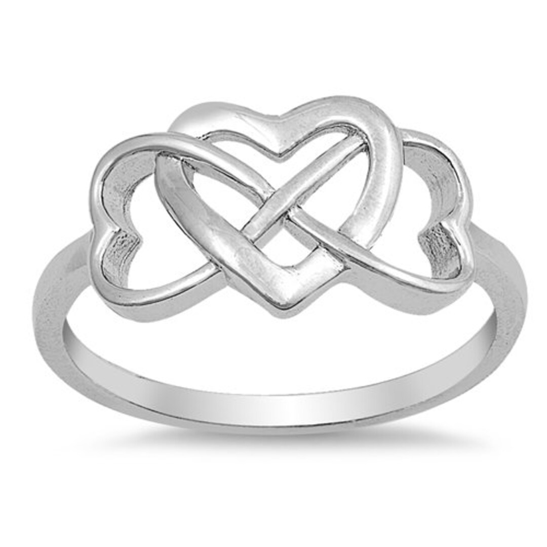 Personalized Sterling Silver Heart And Infinity Promise Ring Free