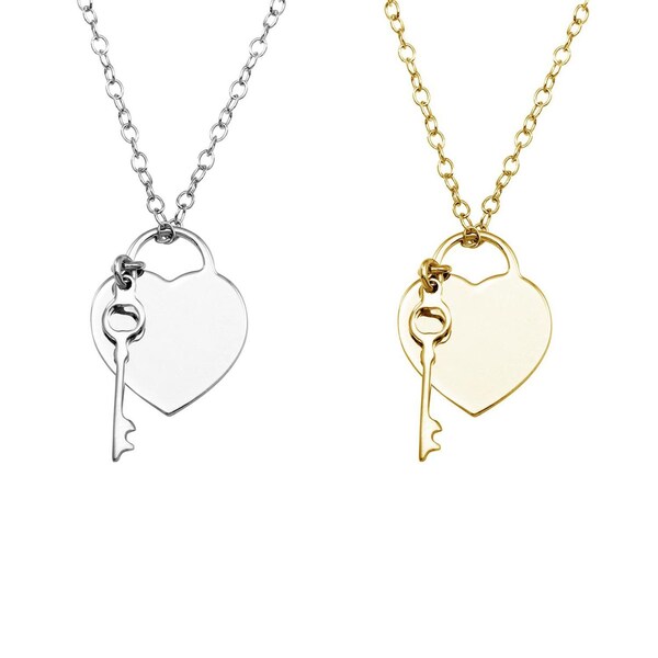 Heart Key Necklace - Etsy