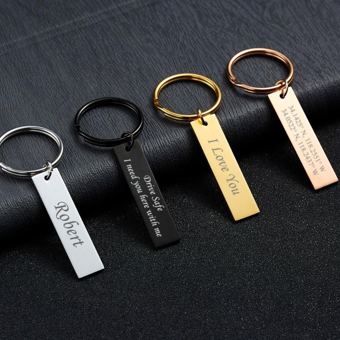 Personalized Quality Stainless Steel Custom Keychain Free Engraving - Etsy