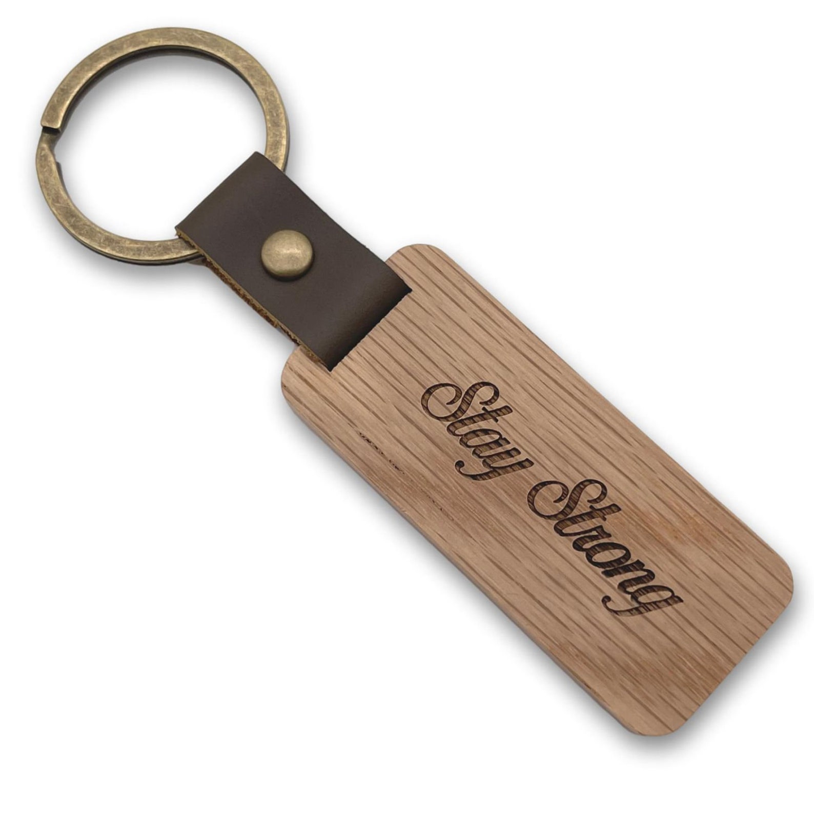 Personalized Quality Solid Wood and Genuine Leather Keychains - Etsy