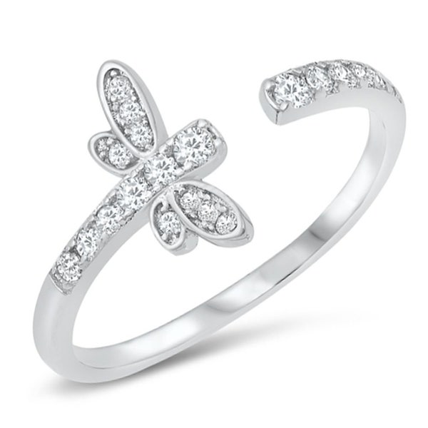 Silver Dragonfly Ring - Etsy