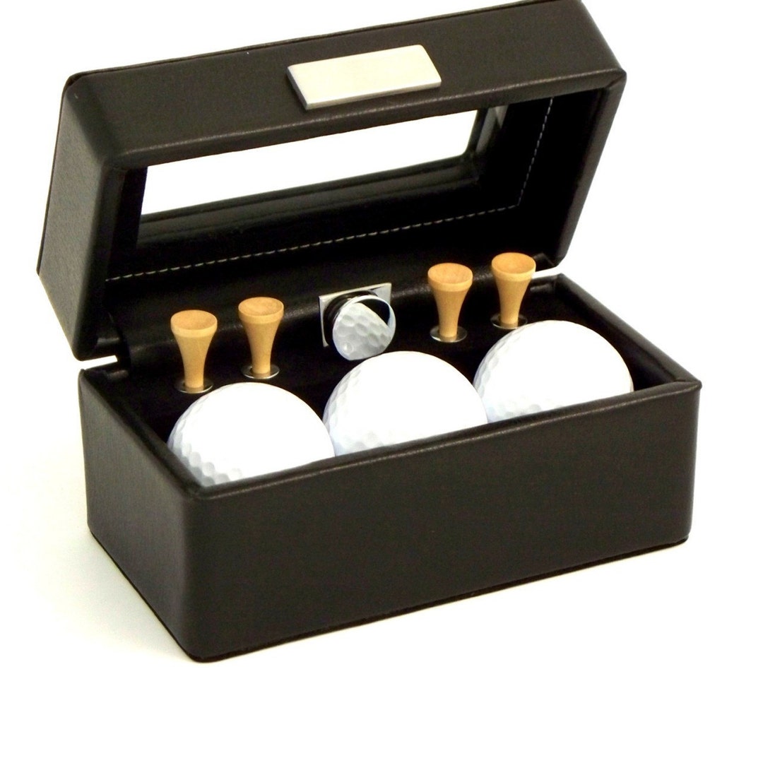 Personalized Golf Accessories Black Leather Box With Glass Top - Etsy