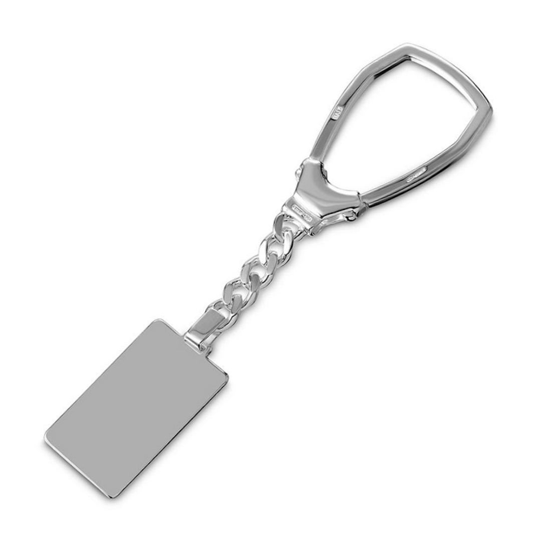 Personalized Sterling Silver High Polish Rectangle Keychain - Etsy