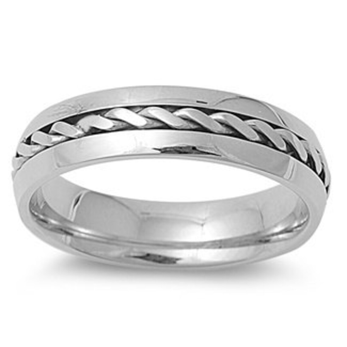 Personalized 6mm Stainless Steel Twisted Cable Ring Free | Etsy