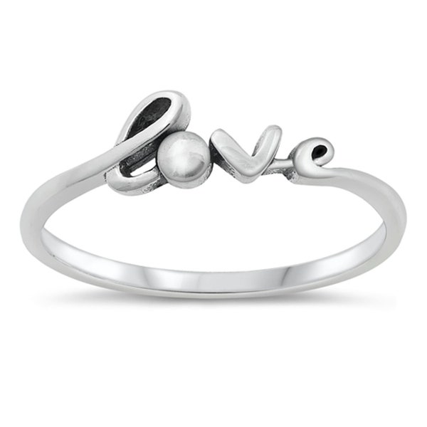 Silver Love Ring - Etsy