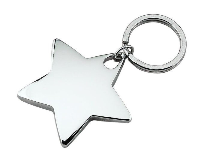 Personalized Star Shaped Quality All Metal Keychain - Etsy