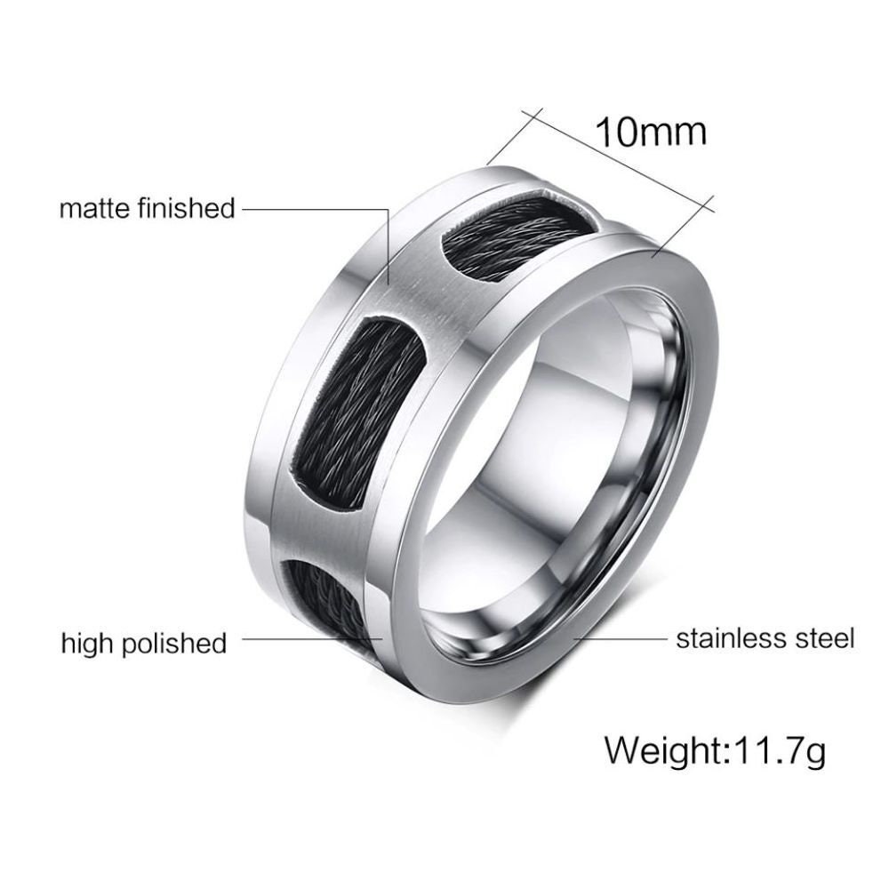Personalized Quality Stainless Steel Cable Wire Inlay Ring - Etsy