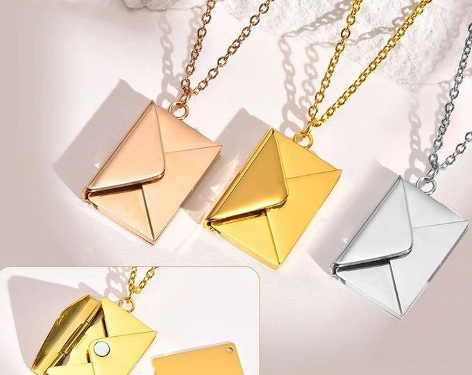 Envelope Necklace Envelope Pendant Secret Message Hidden Message ...