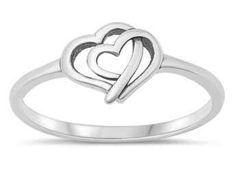 Intertwined Heart Ring - Etsy