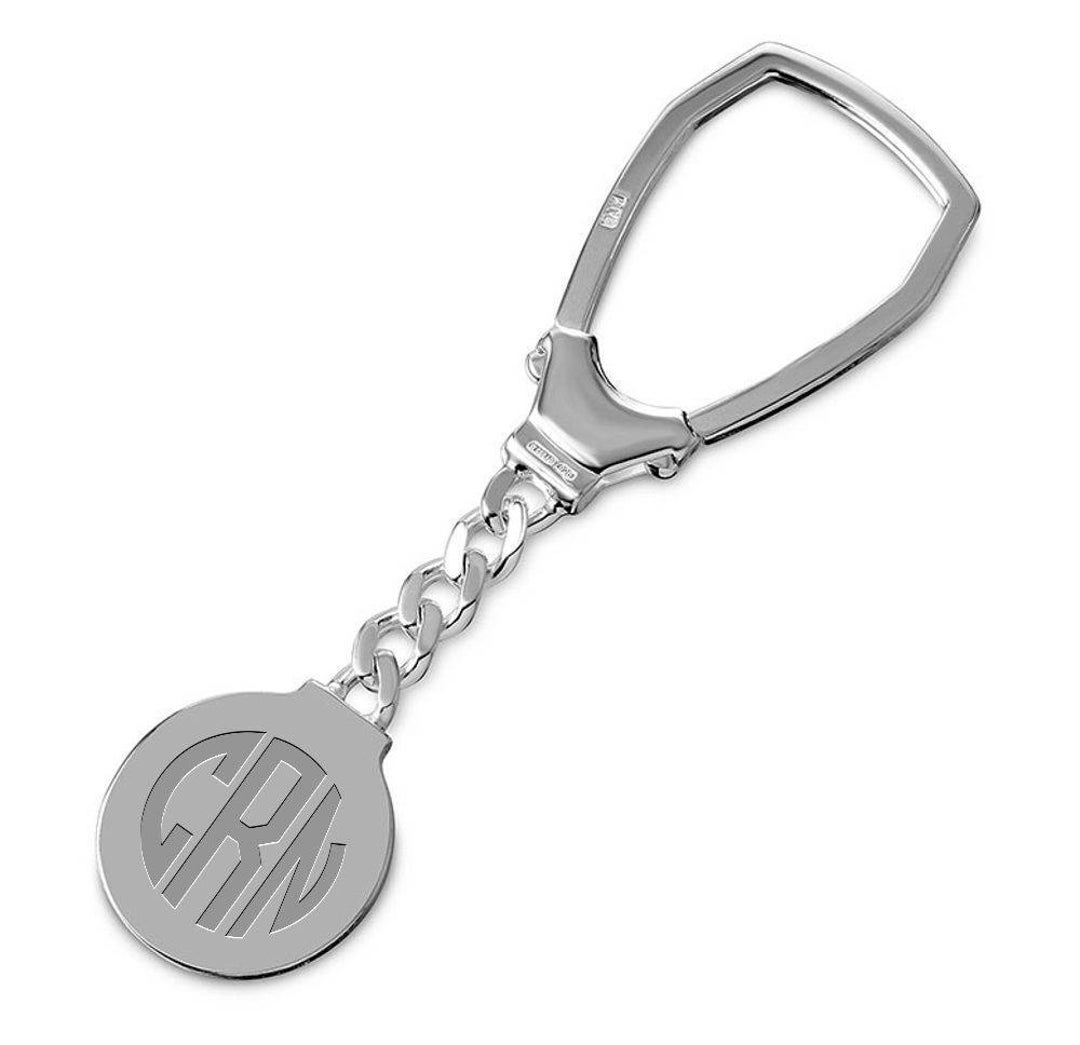 Personalized Sterling Silver High Polish Round Keychain - Etsy